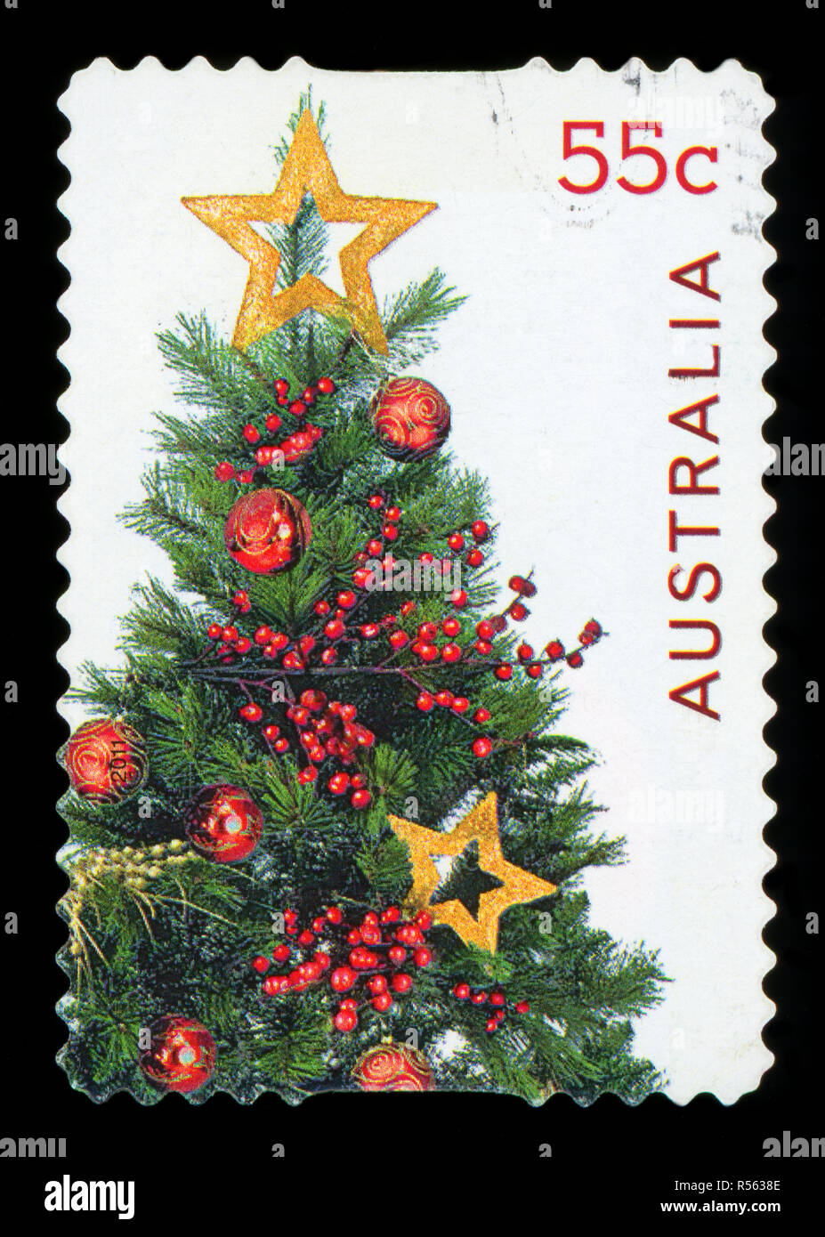 AUSTRALIA - CIRCA 2011: A stamp printed in australia shows christmas ...