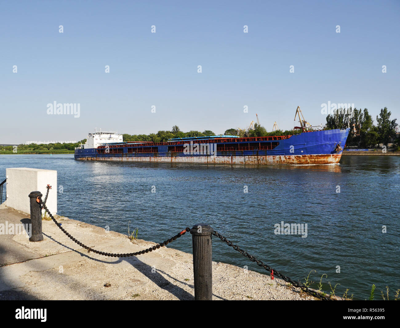 The old tanker on Don river. Russia Stock Photo - Alamy