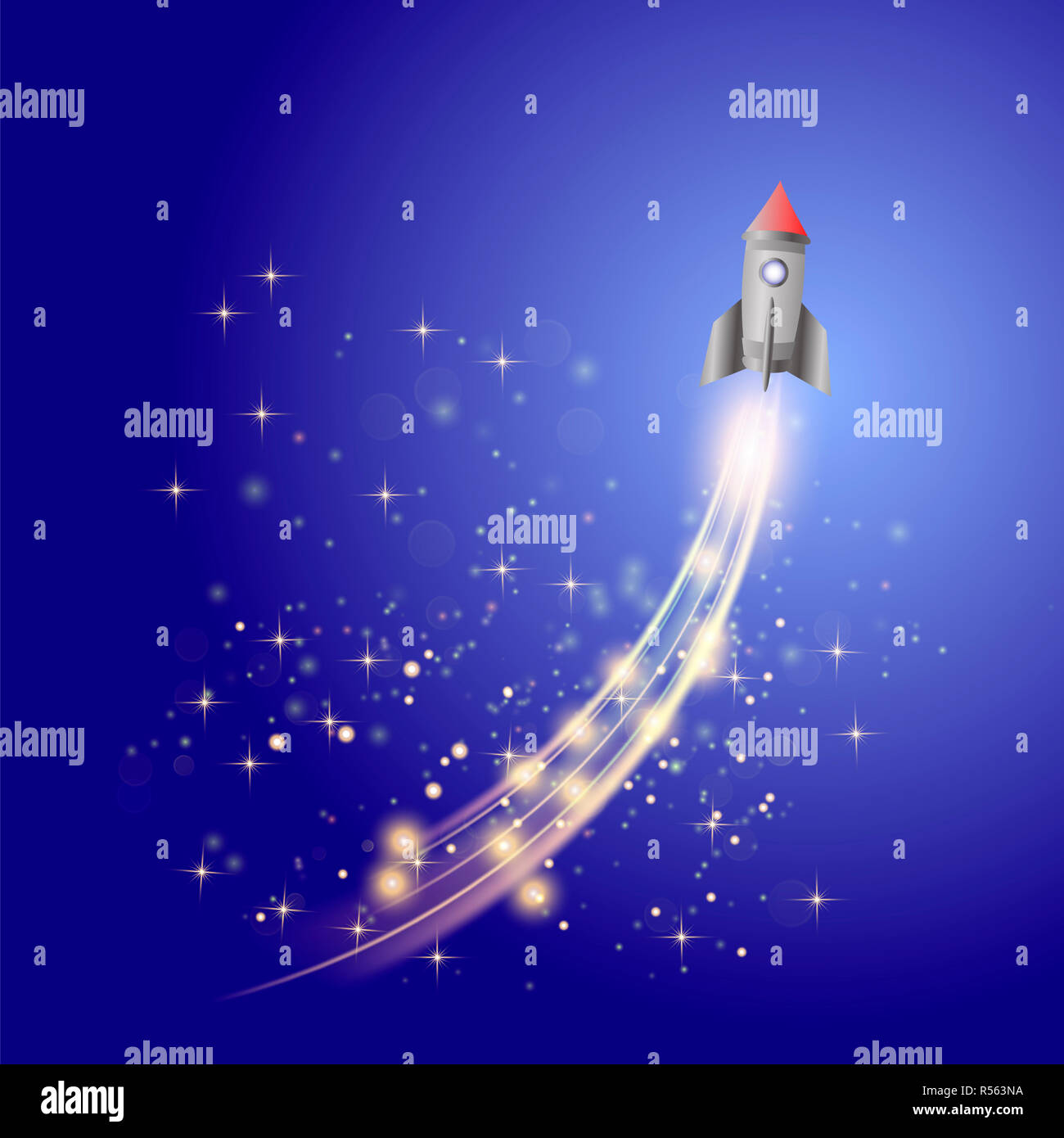 Space Rocket. Launching Spacecraft Stock Photo - Alamy