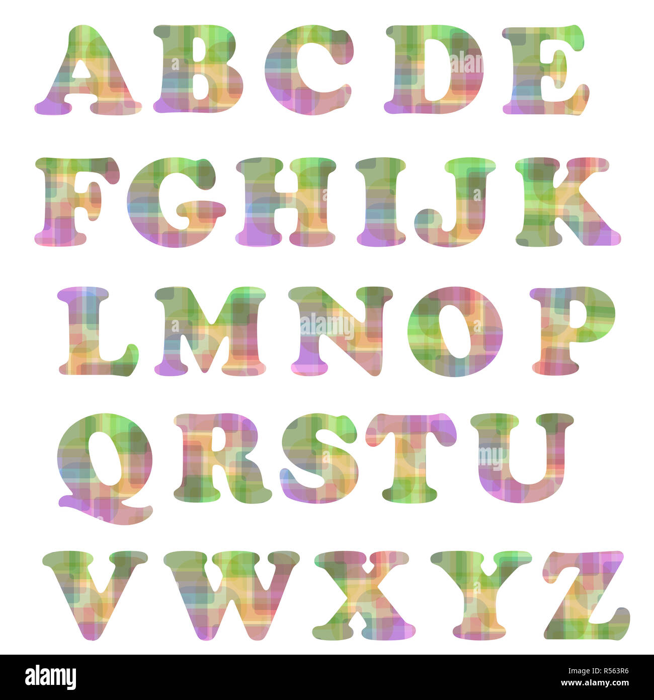 Bright neon alphabet on Cut Out Stock Images & Pictures - Alamy
