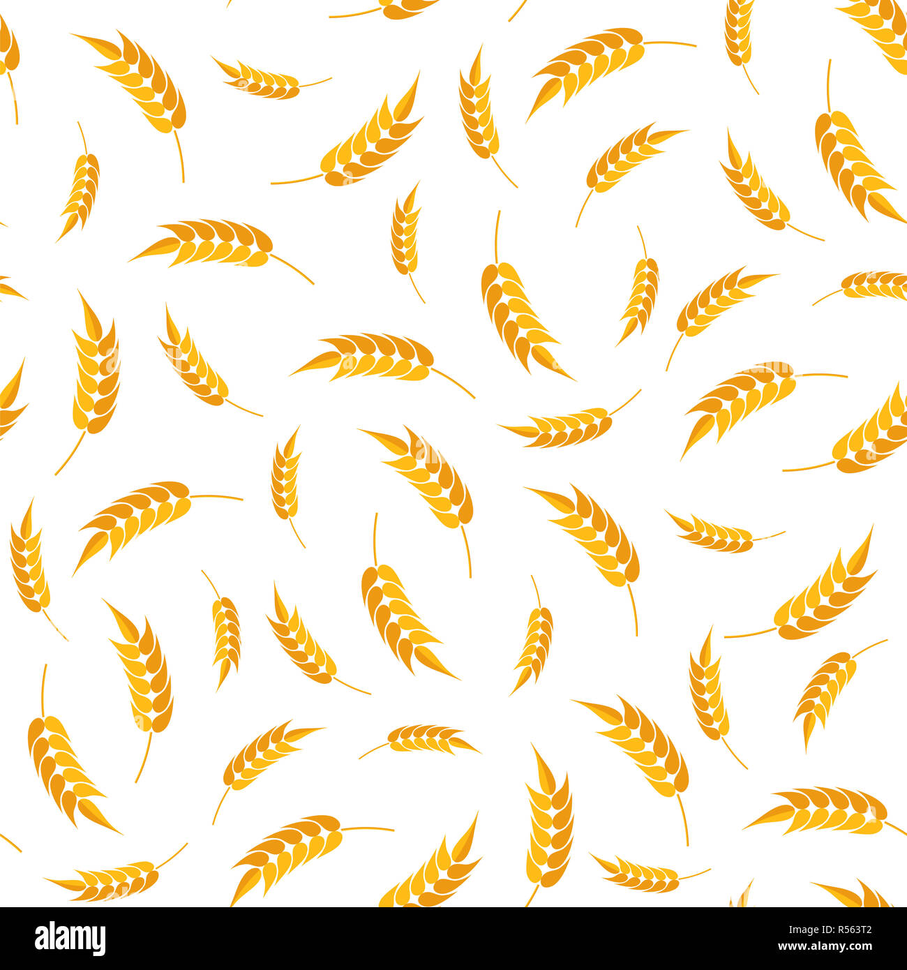 Seamless Wheat Pattern. Set of Ears Isolated Stock Photo - Alamy