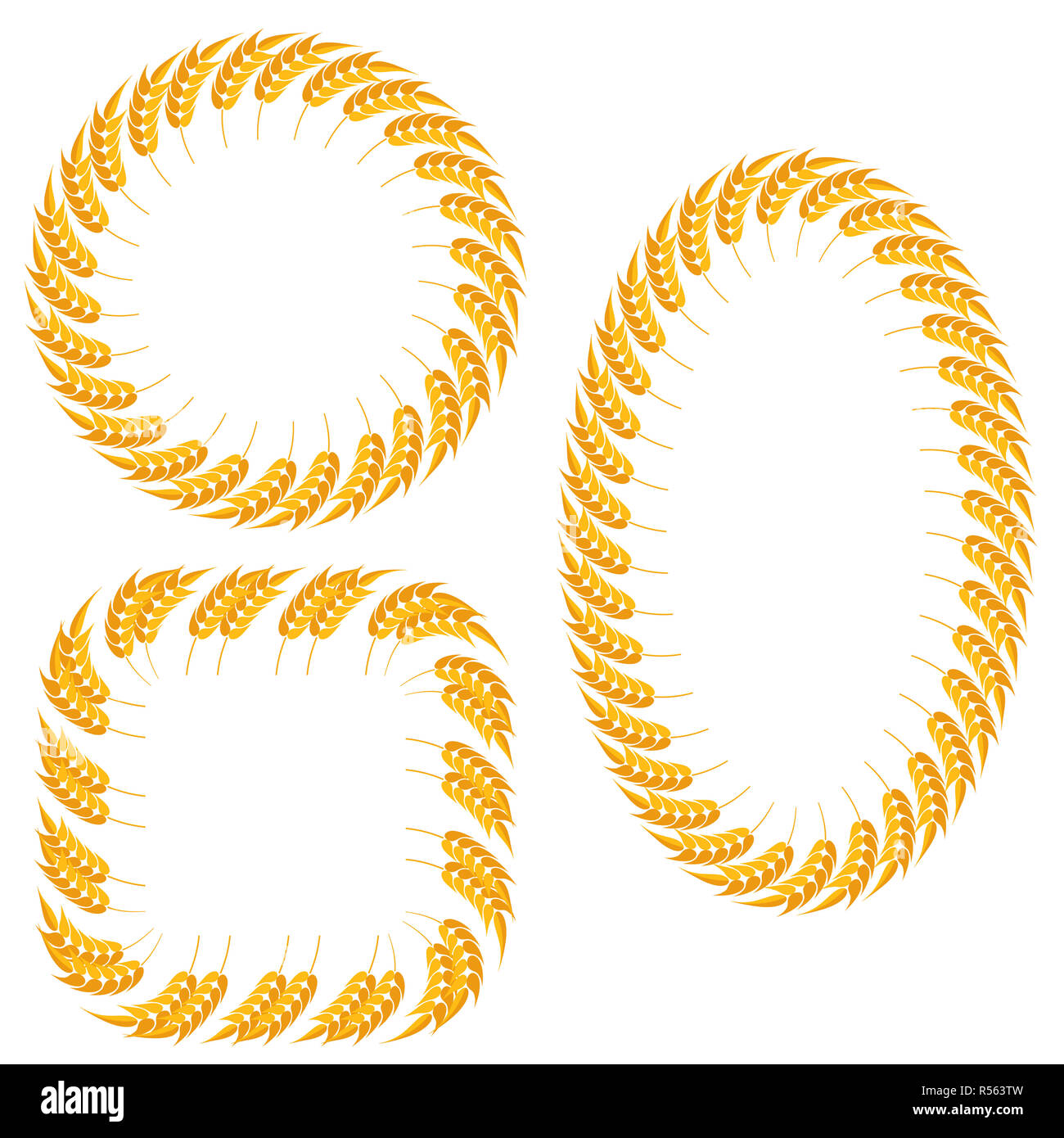 Set of Different Wheat Frames Isolated Stock Photo - Alamy