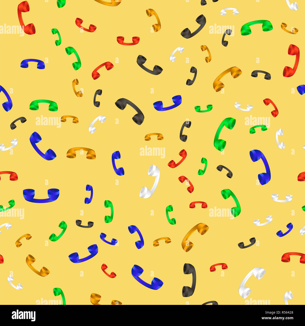 Old Colored Phone Seamless Pattern Stock Photo - Alamy