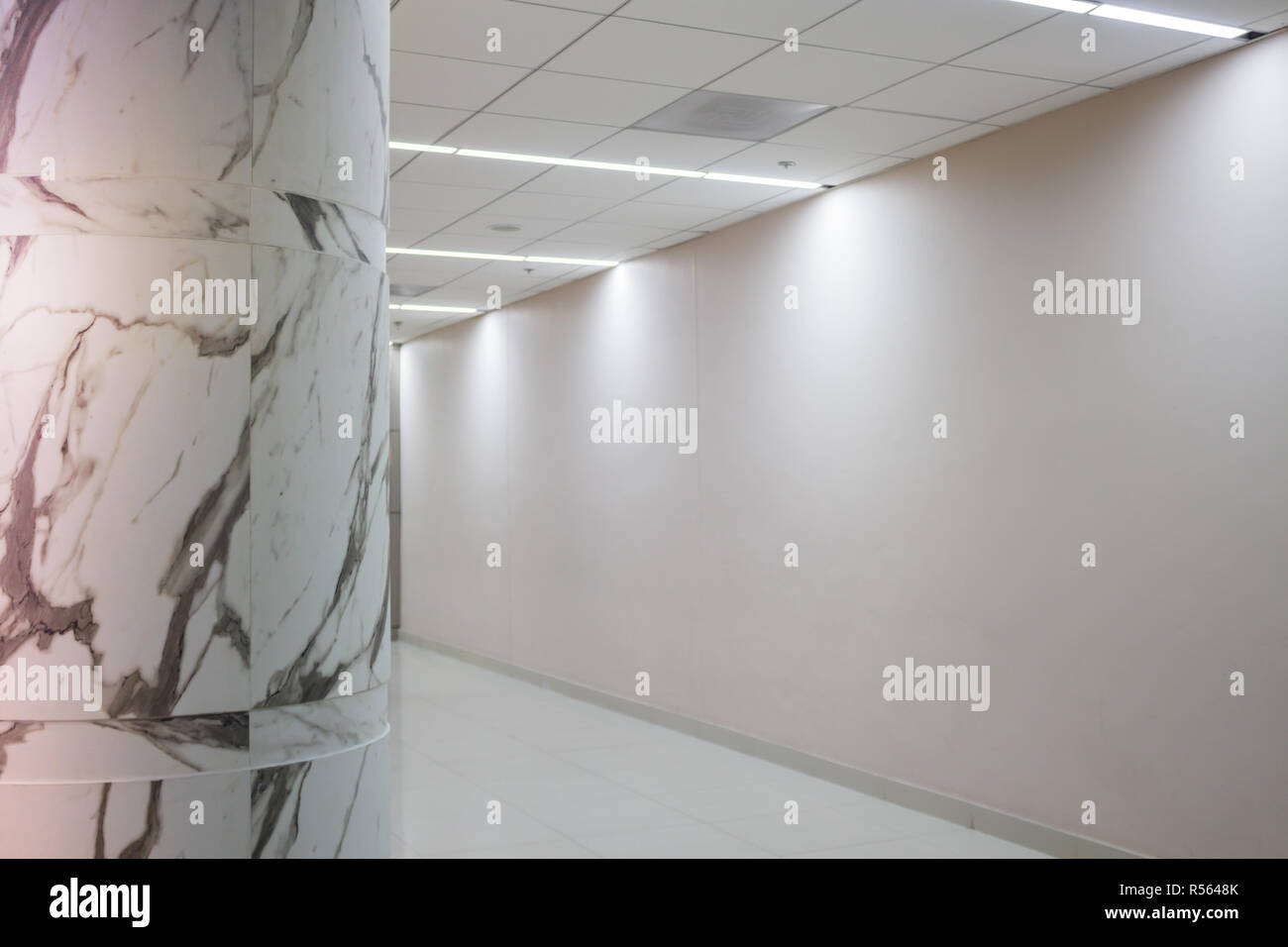 Interior Marble Stone Column In Empty Room Stock Photo - Alamy