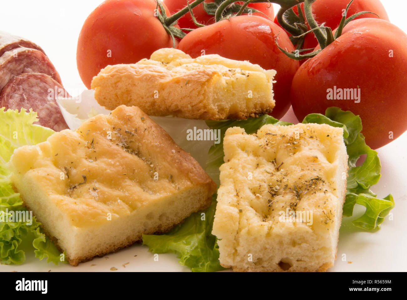 Italian rustic appetizer, tasty focaccia Stock Photo - Alamy