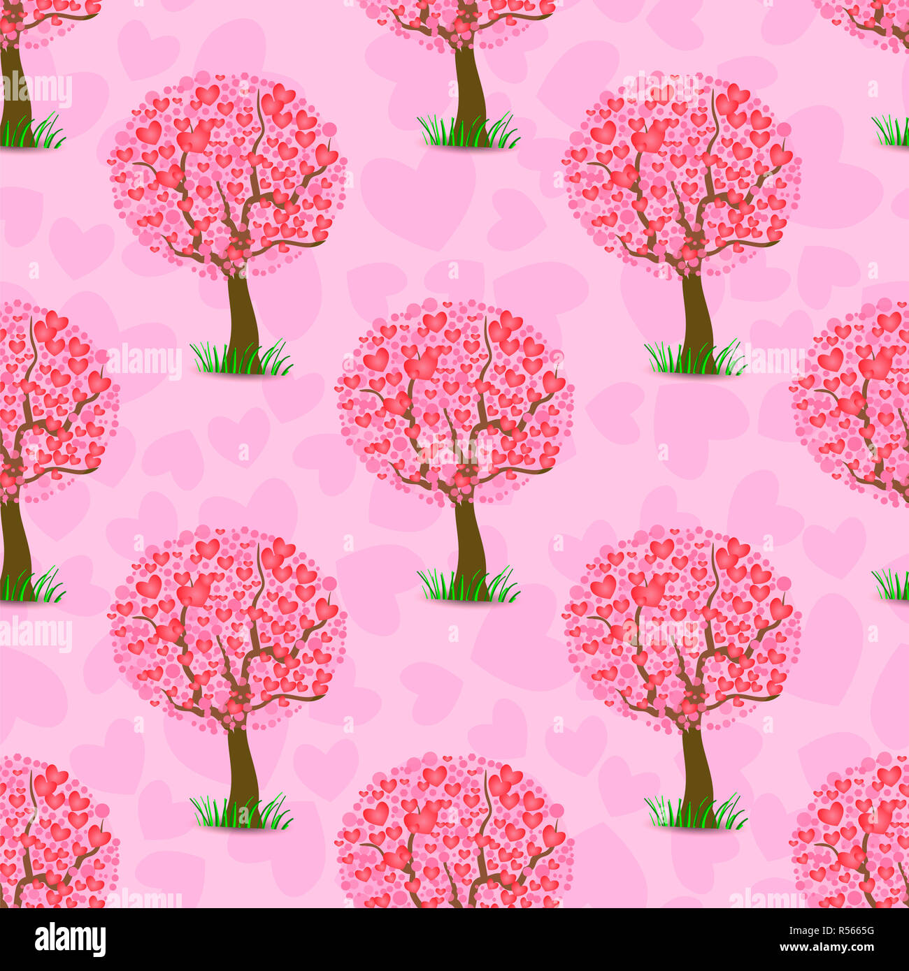 Heart Tree Pattern Stock Photo - Alamy