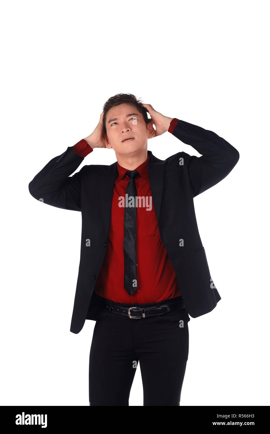 Man scratching head standing Cut Out Stock Images & Pictures - Alamy