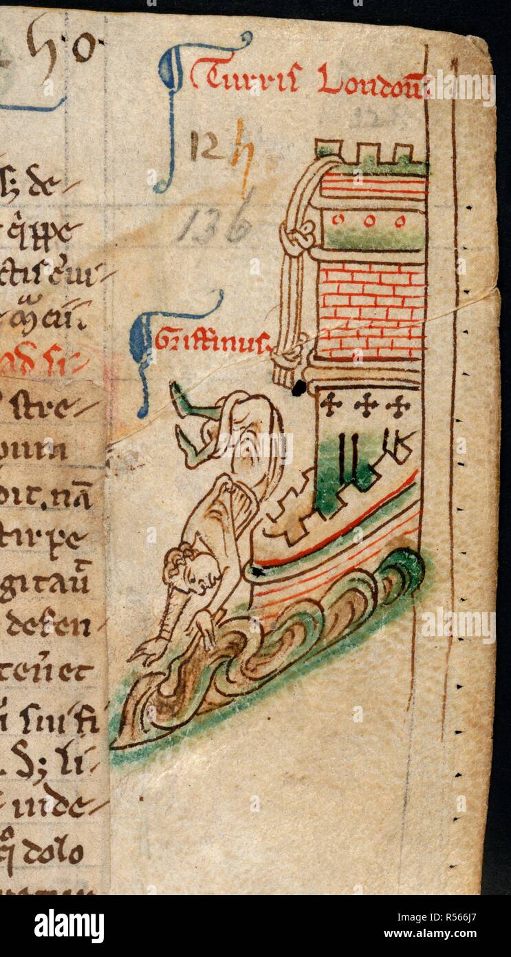 Gruffydd ap Llywelyn falling to his death from the Tower of London ...