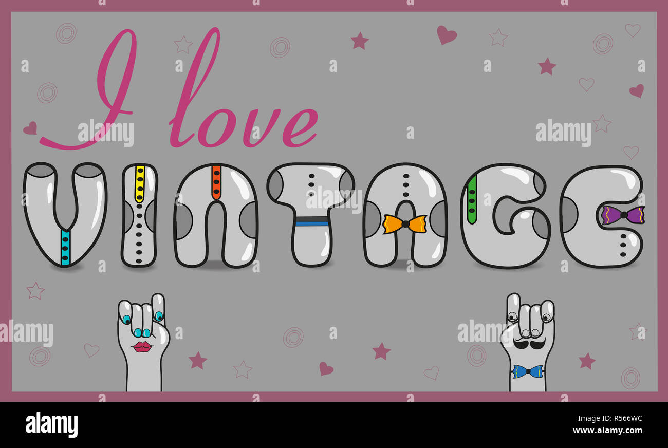 Vintage love cartoon hi-res stock photography and images - Alamy