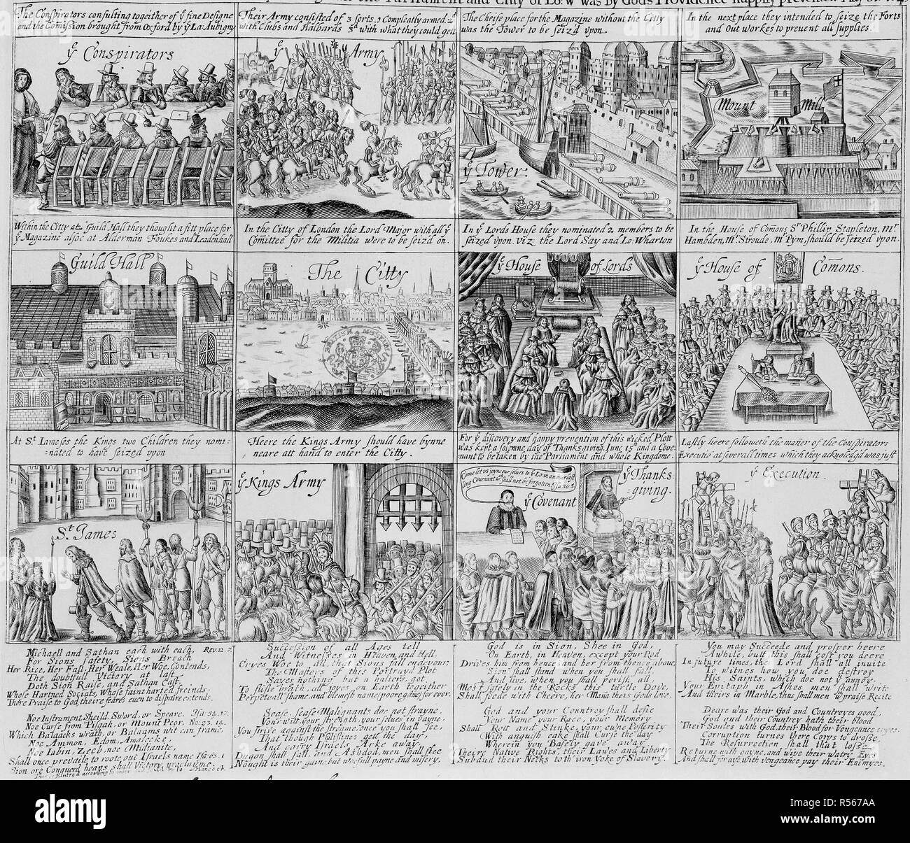 English Civil War scenes. The Malignants trecherous and bloody plot ...