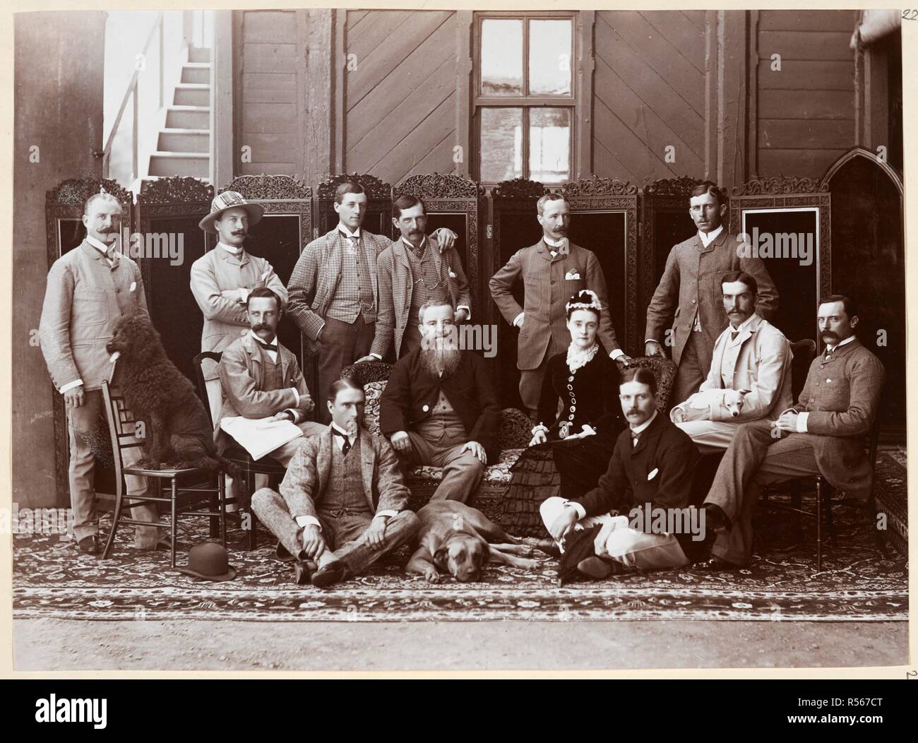 Group of Viceroy and Lady Ripon and staff, Simla. Lord and Lady Ripon ...