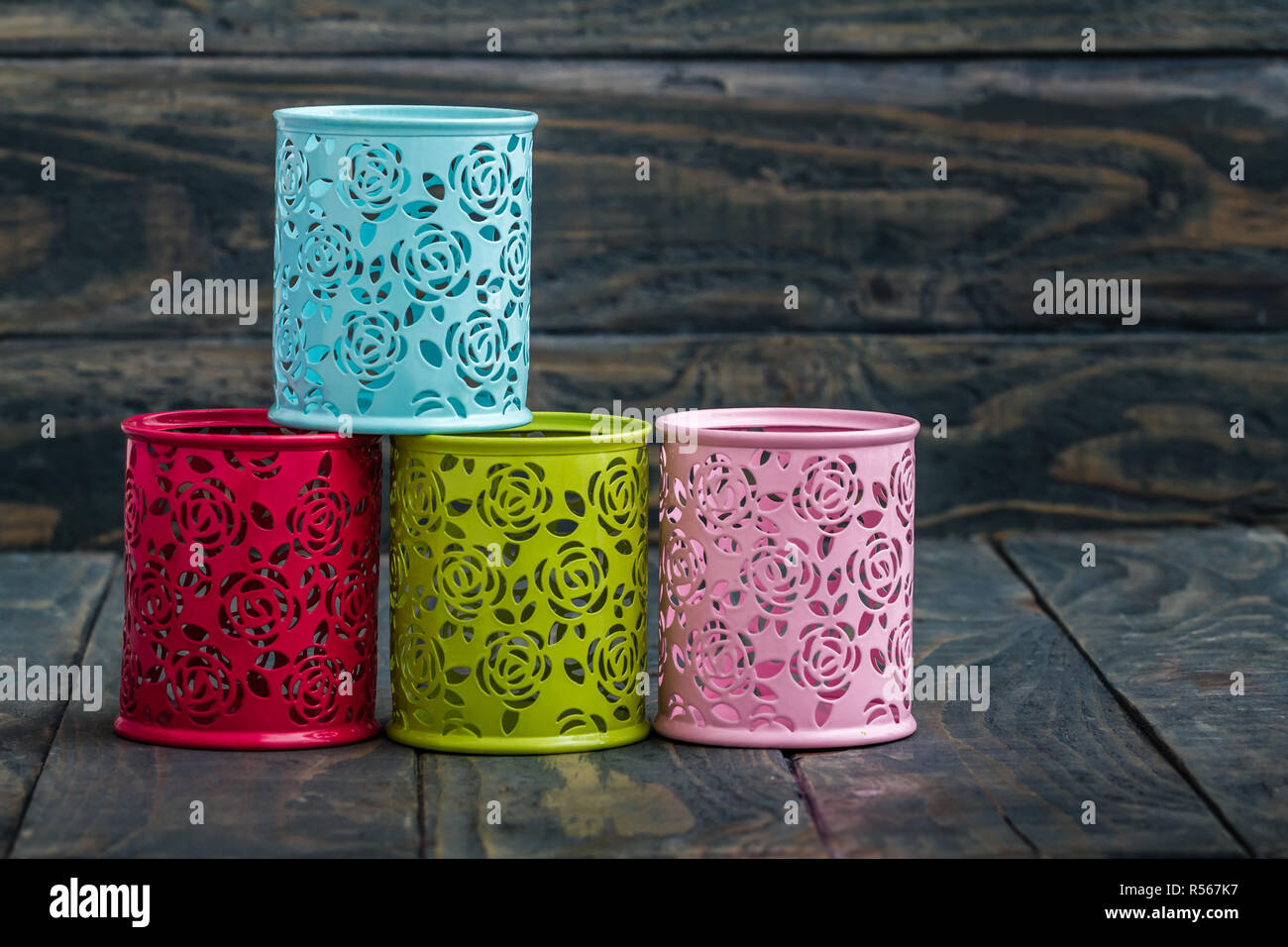Colorful Decorative Metal Boxes Stock Photo - Alamy