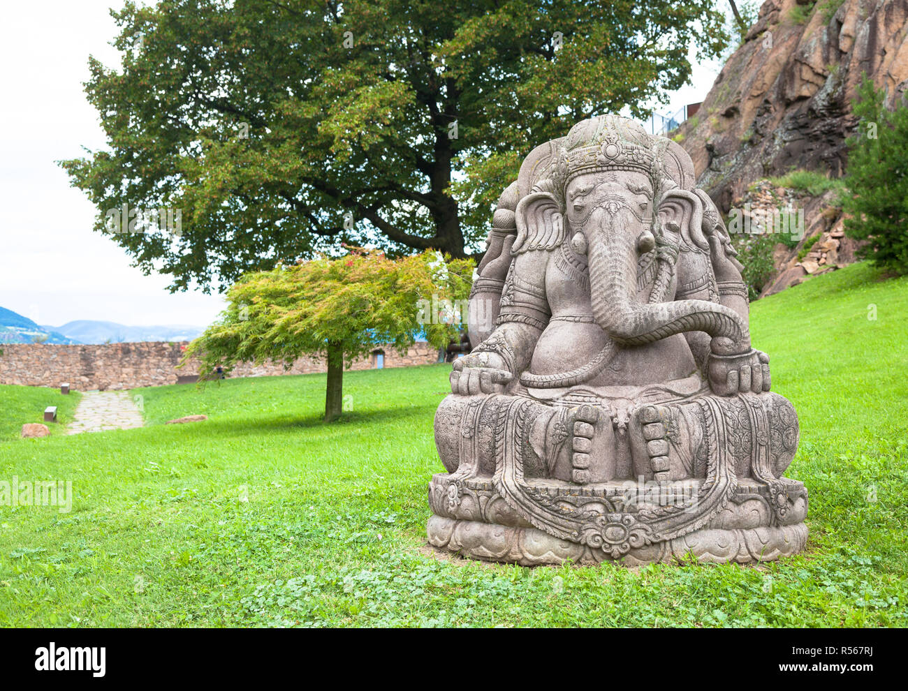 Ganesha statue in a beautiful mountain garden Stock Photo - Alamy