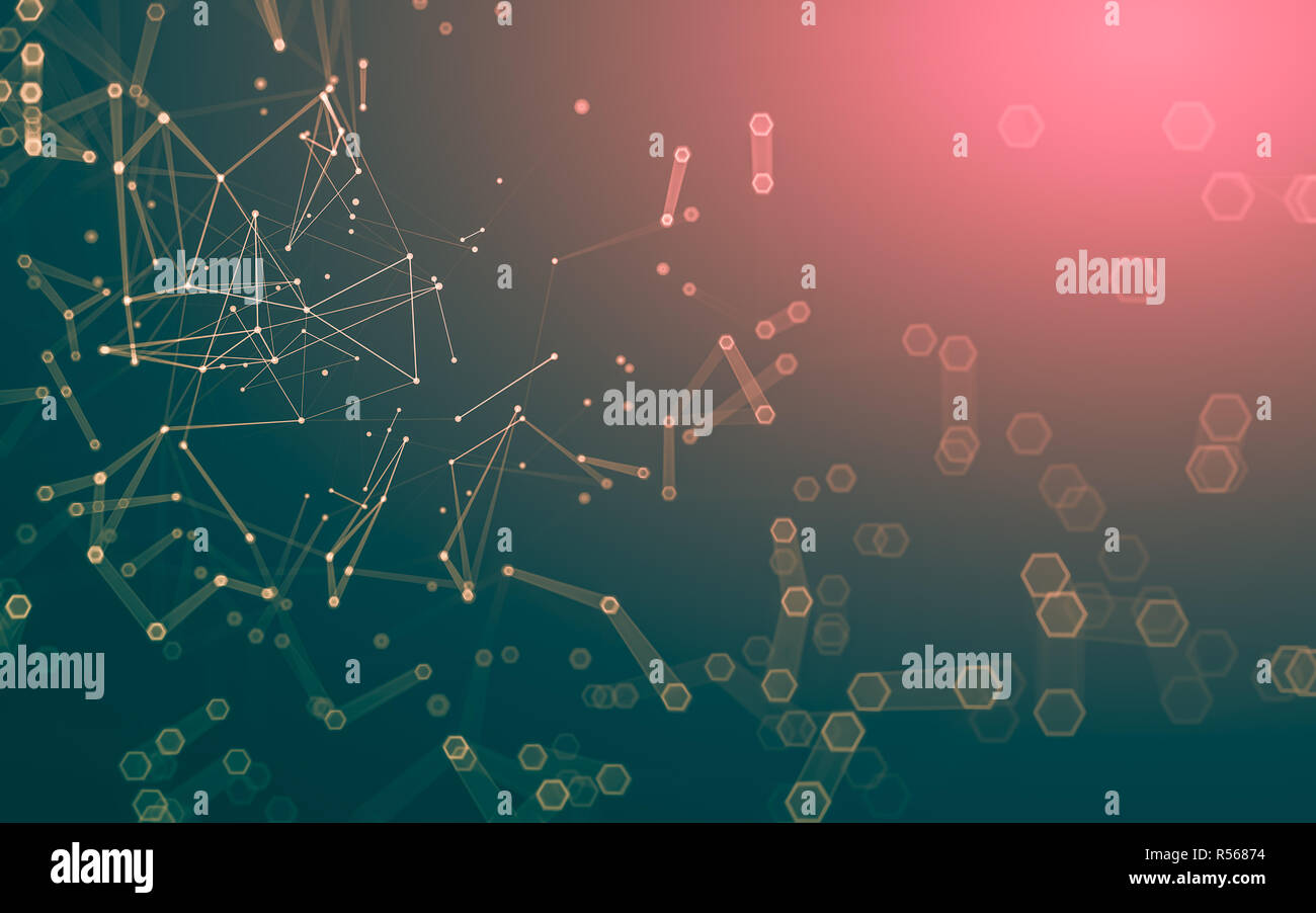 Abstract polygonal space low poly dark background, 3d rendering Stock ...