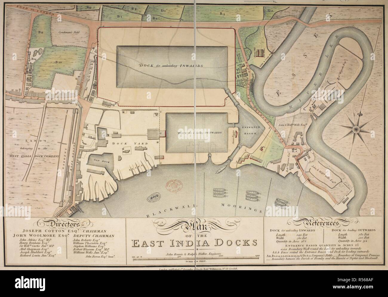 A plan of the East India Docks. Plan of the East India Docks. J. Rennie ...