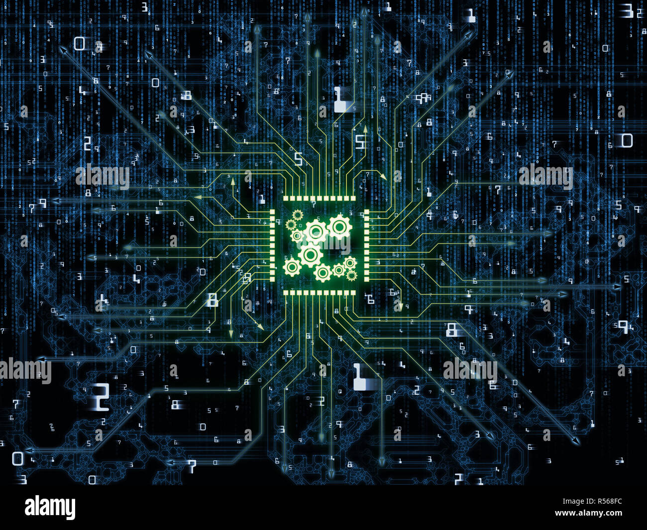 Virtual CPU Realm Stock Photo - Alamy