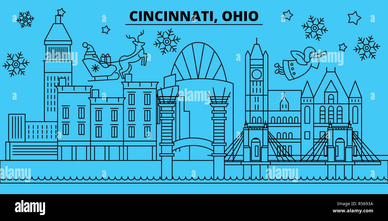 Cincinnati skyline snow Stock Vector Images - Alamy