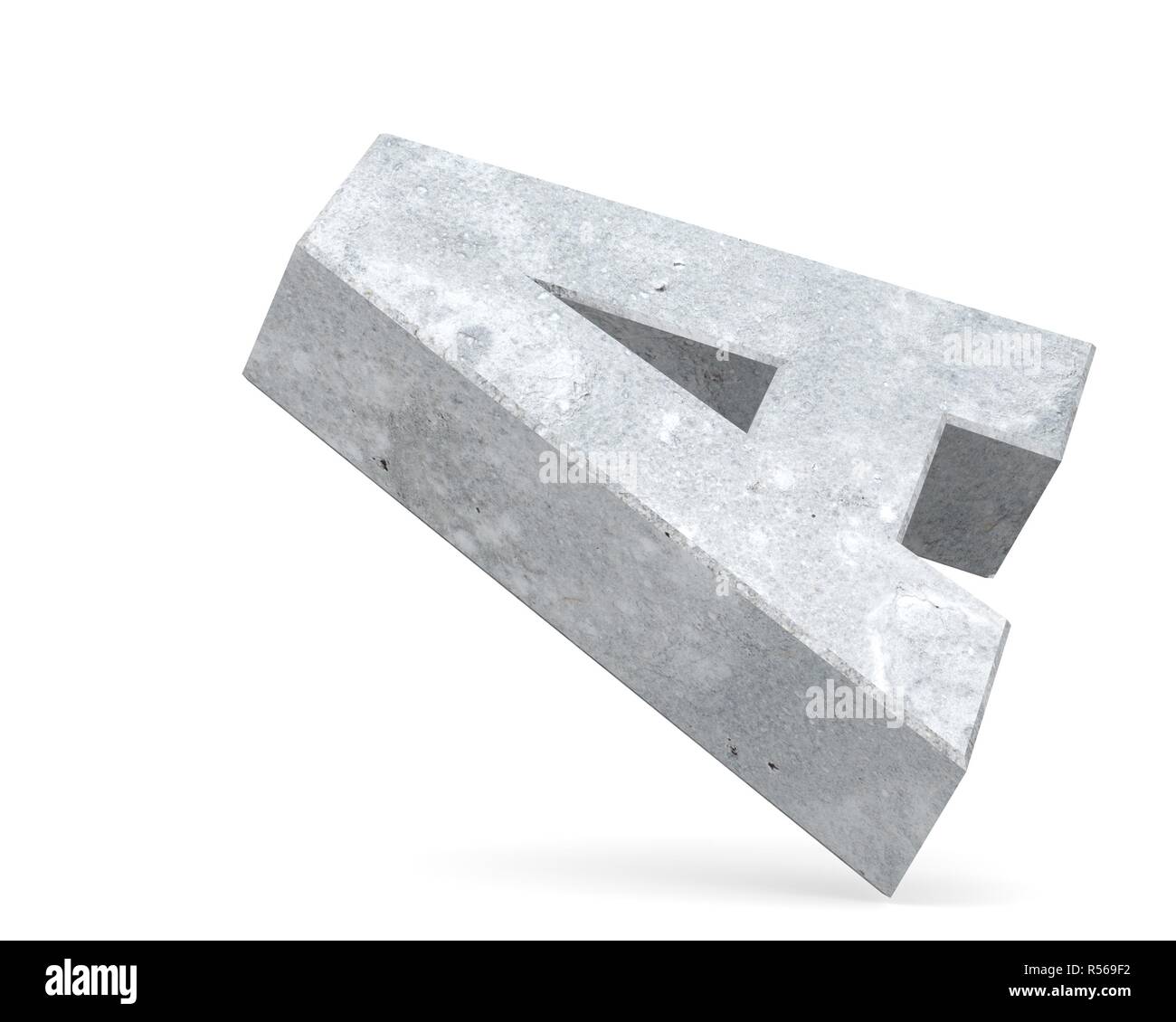 Concrete Capital Letter - A isolated on white background . 3D render ...