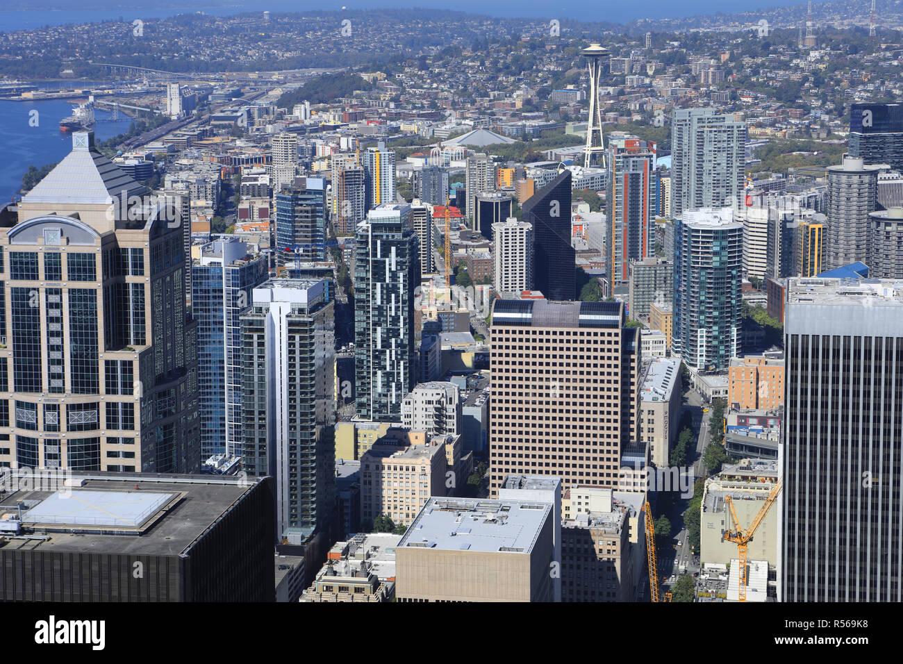 An aerial of Seattle, Washington city center Stock Photo - Alamy