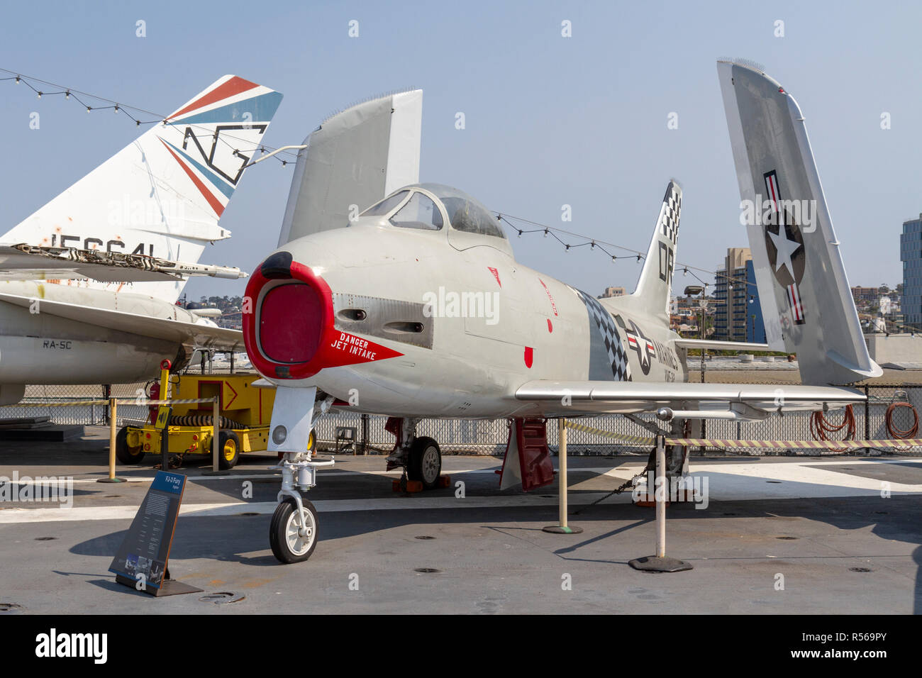 A FJ-3 Fury fighter aircraft by North American Aviation, USS Midway ...