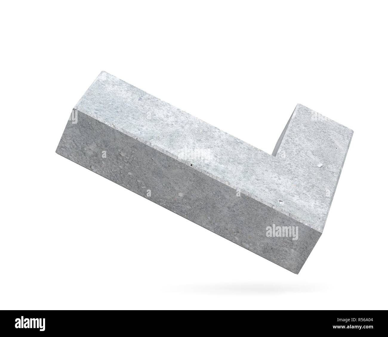 Concrete Capital Letter - L isolated on white background . 3D render ...