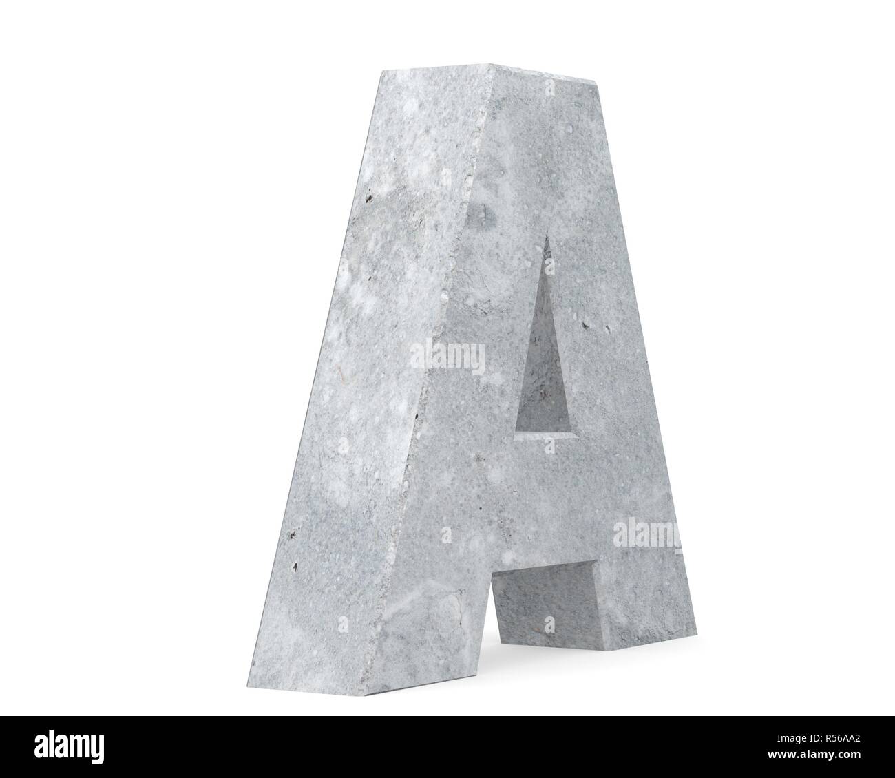 Concrete Capital Letter - A isolated on white background . 3D render ...