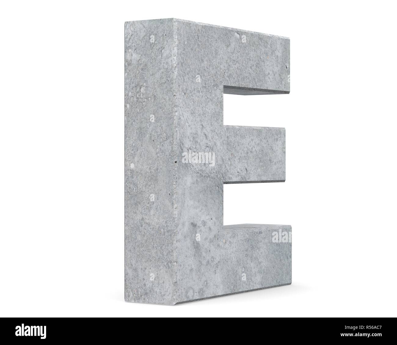 Concrete Capital Letter - E isolated on white background . 3D render ...