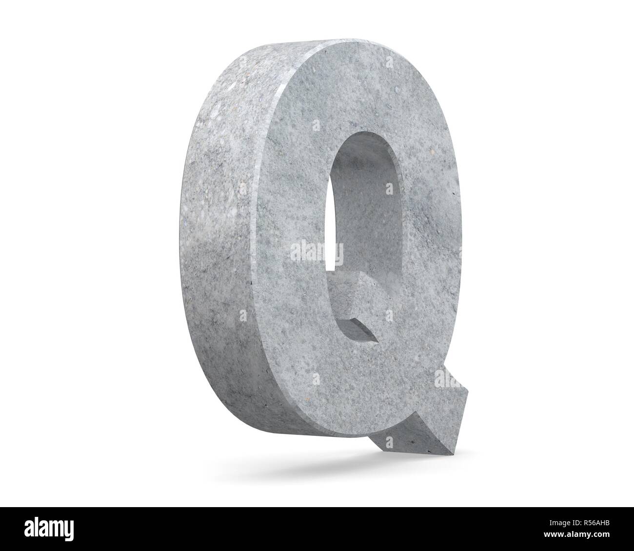 Concrete Capital Letter - Q isolated on white background . 3D render ...