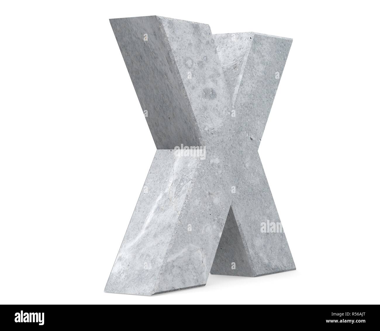 Concrete Capital Letter - X isolated on white background . 3D render ...