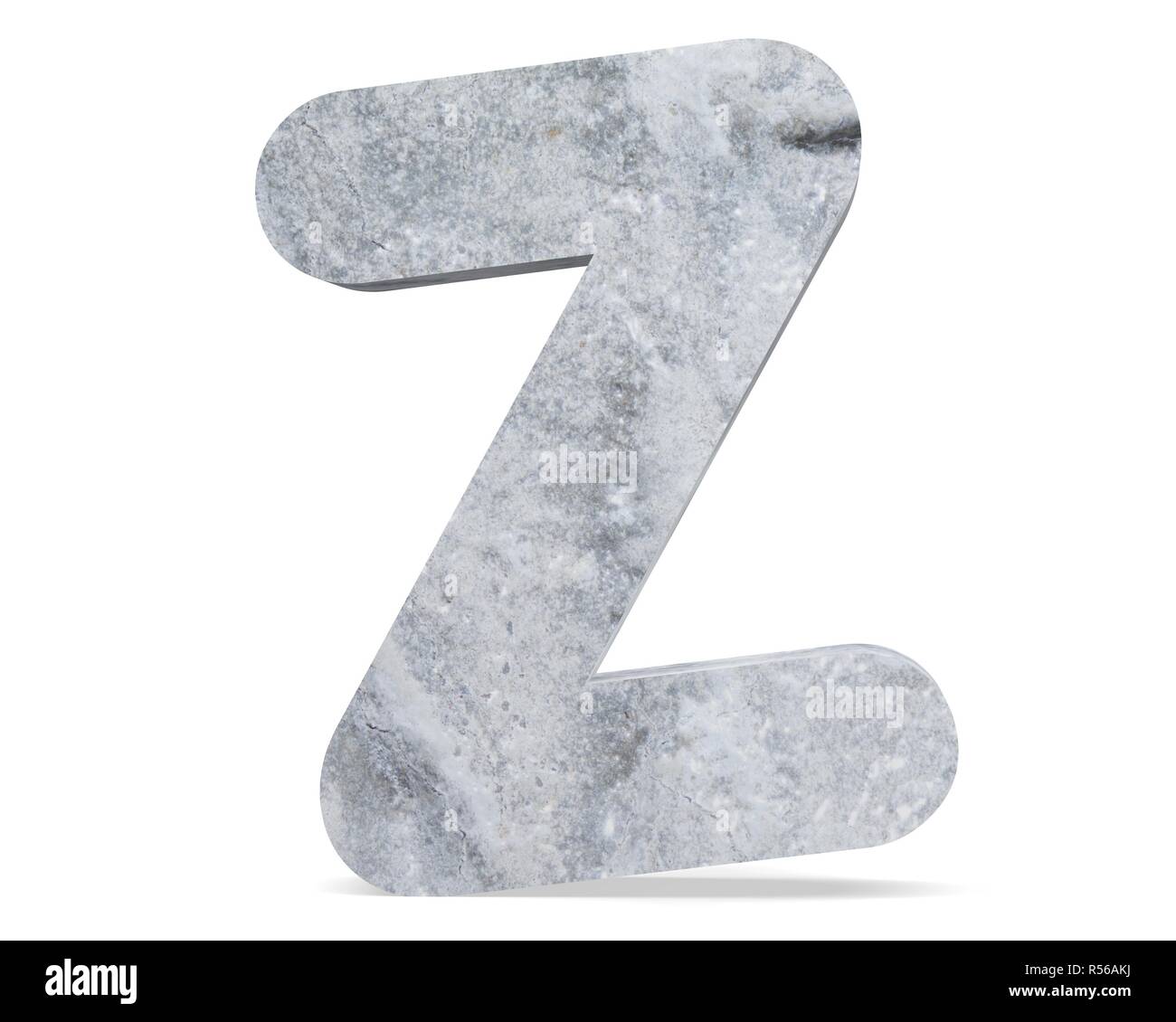 Concrete Capital Letter - Z isolated on white background . 3D render ...