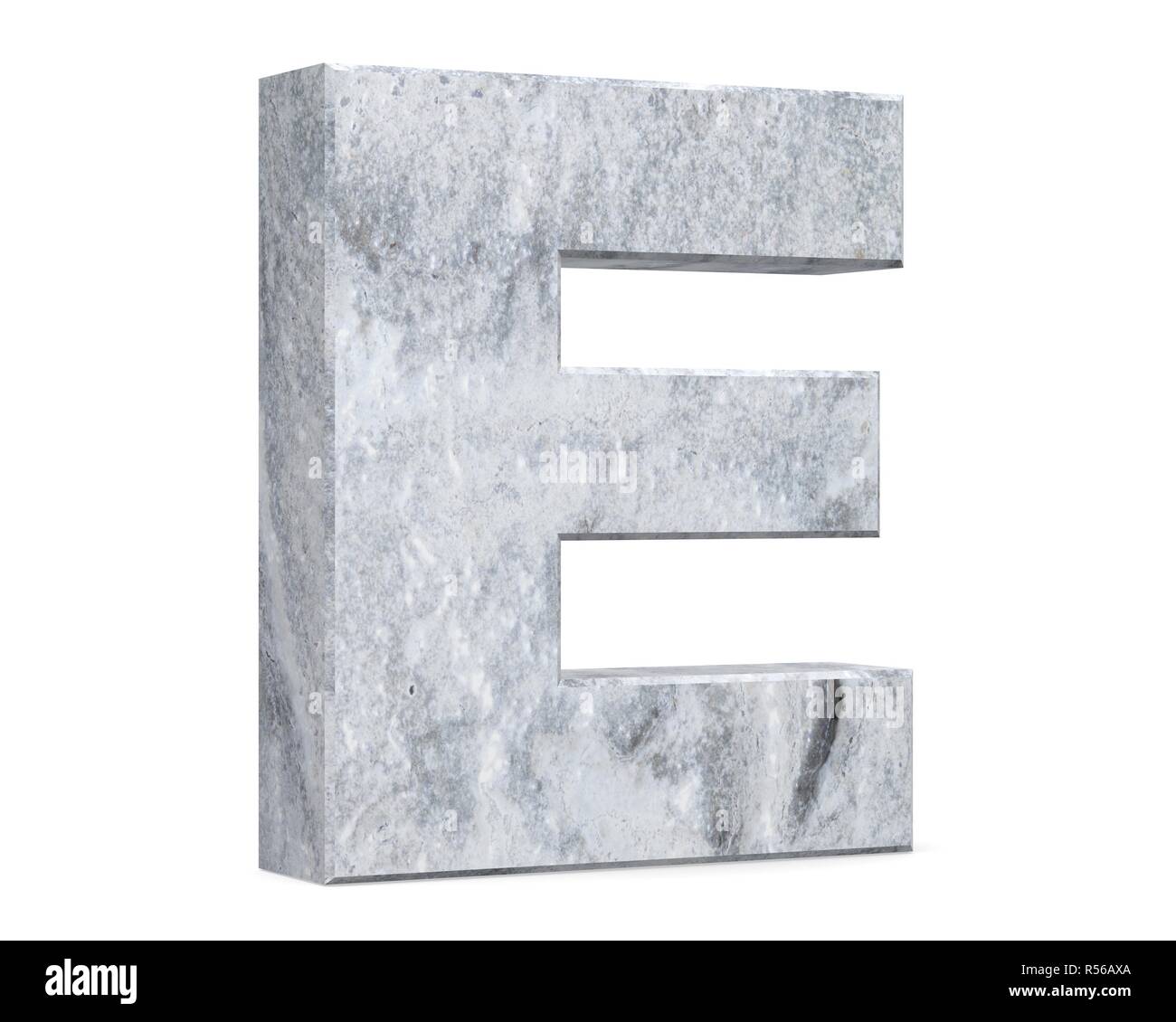 Concrete Capital Letter - E isolated on white background . 3D render ...