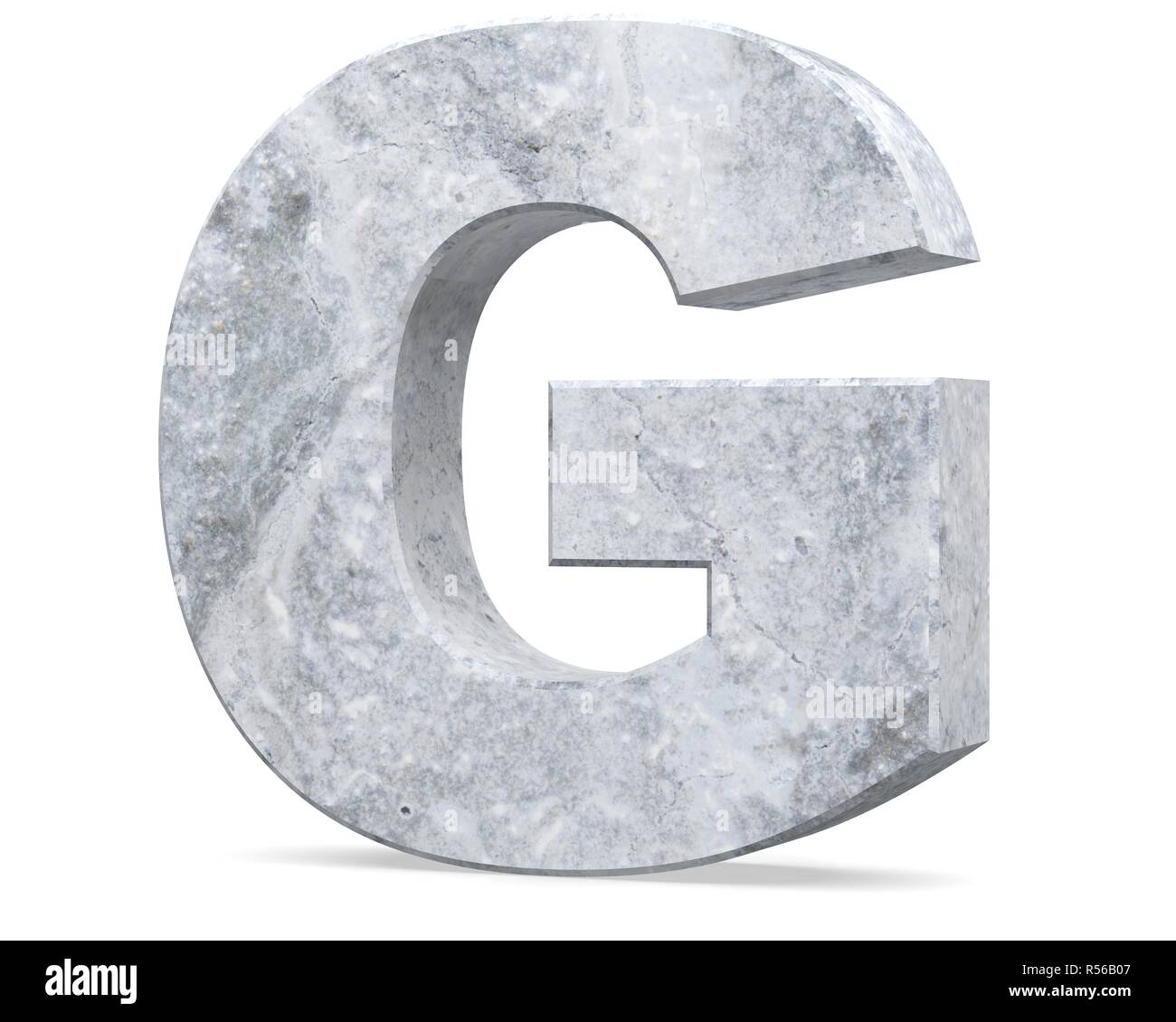 Concrete Capital Letter - G isolated on white background . 3D render ...