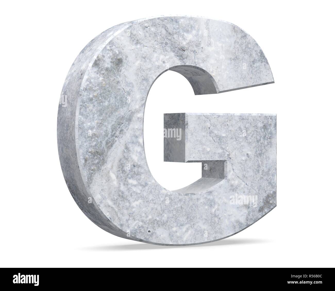 Concrete Capital Letter - G isolated on white background . 3D render ...