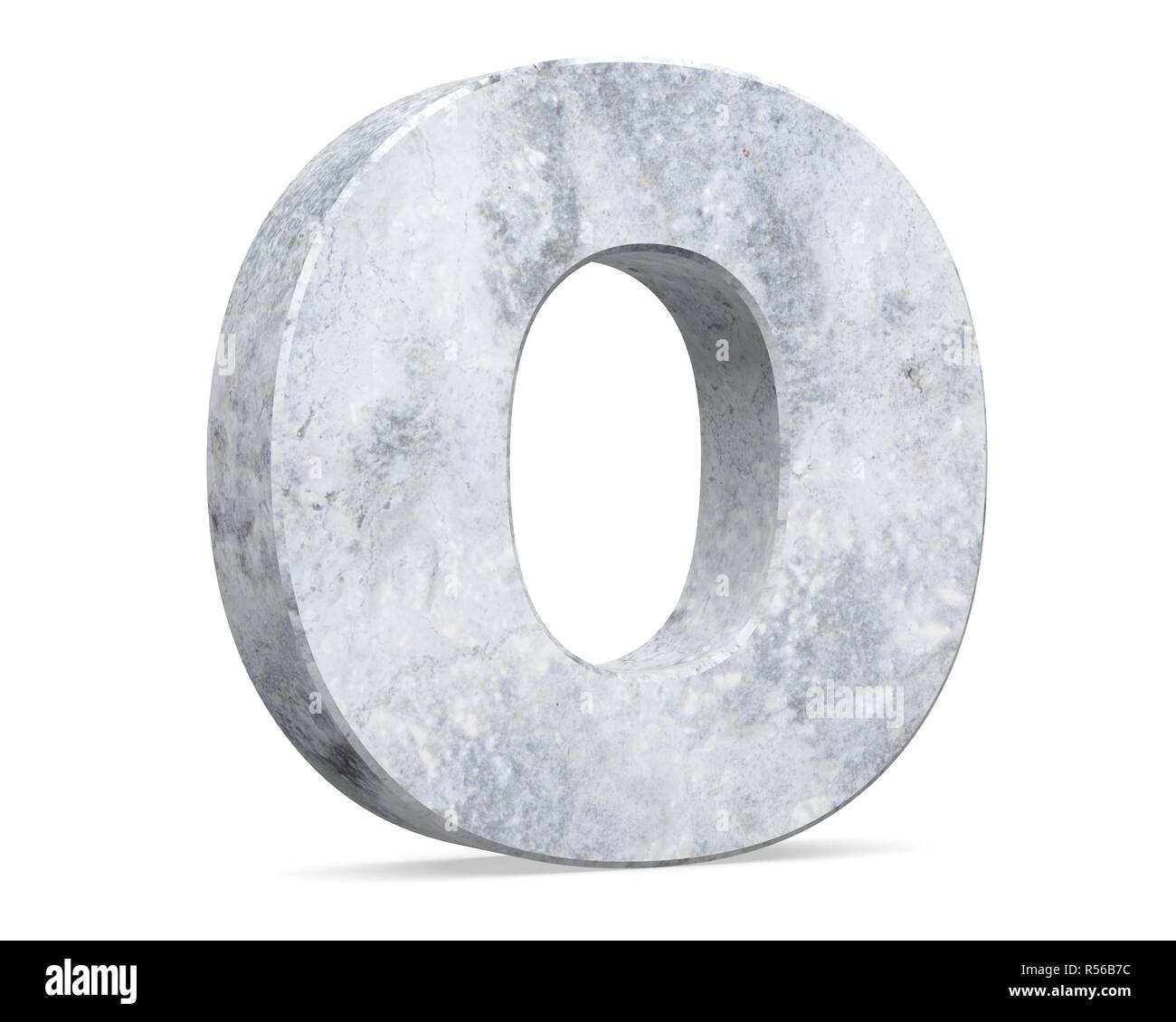 Concrete Capital Letter - O isolated on white background . 3D render ...