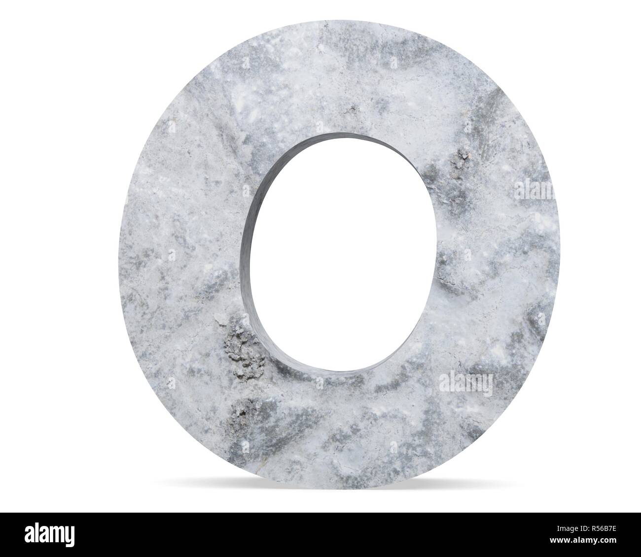 Concrete Capital Letter - O isolated on white background . 3D render ...