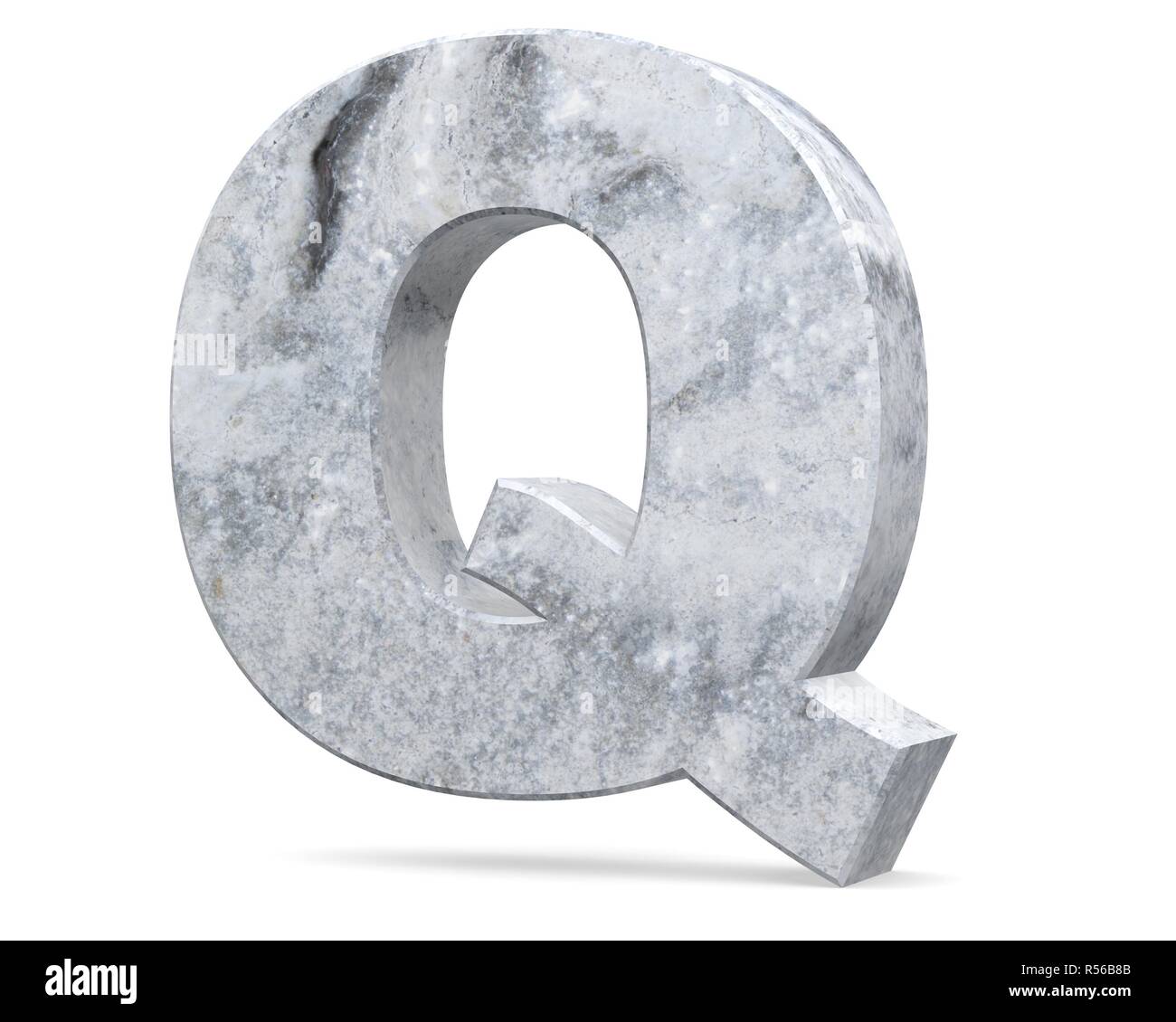Concrete Capital Letter - Q isolated on white background . 3D render ...