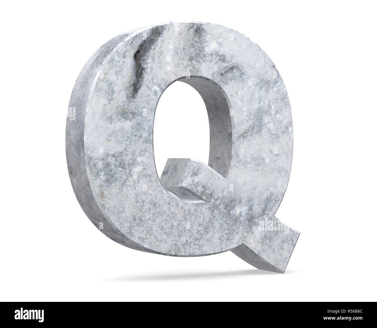 Concrete Capital Letter - Q isolated on white background . 3D render ...