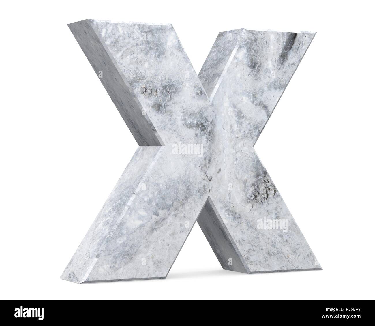 Concrete Capital Letter - X isolated on white background . 3D render ...