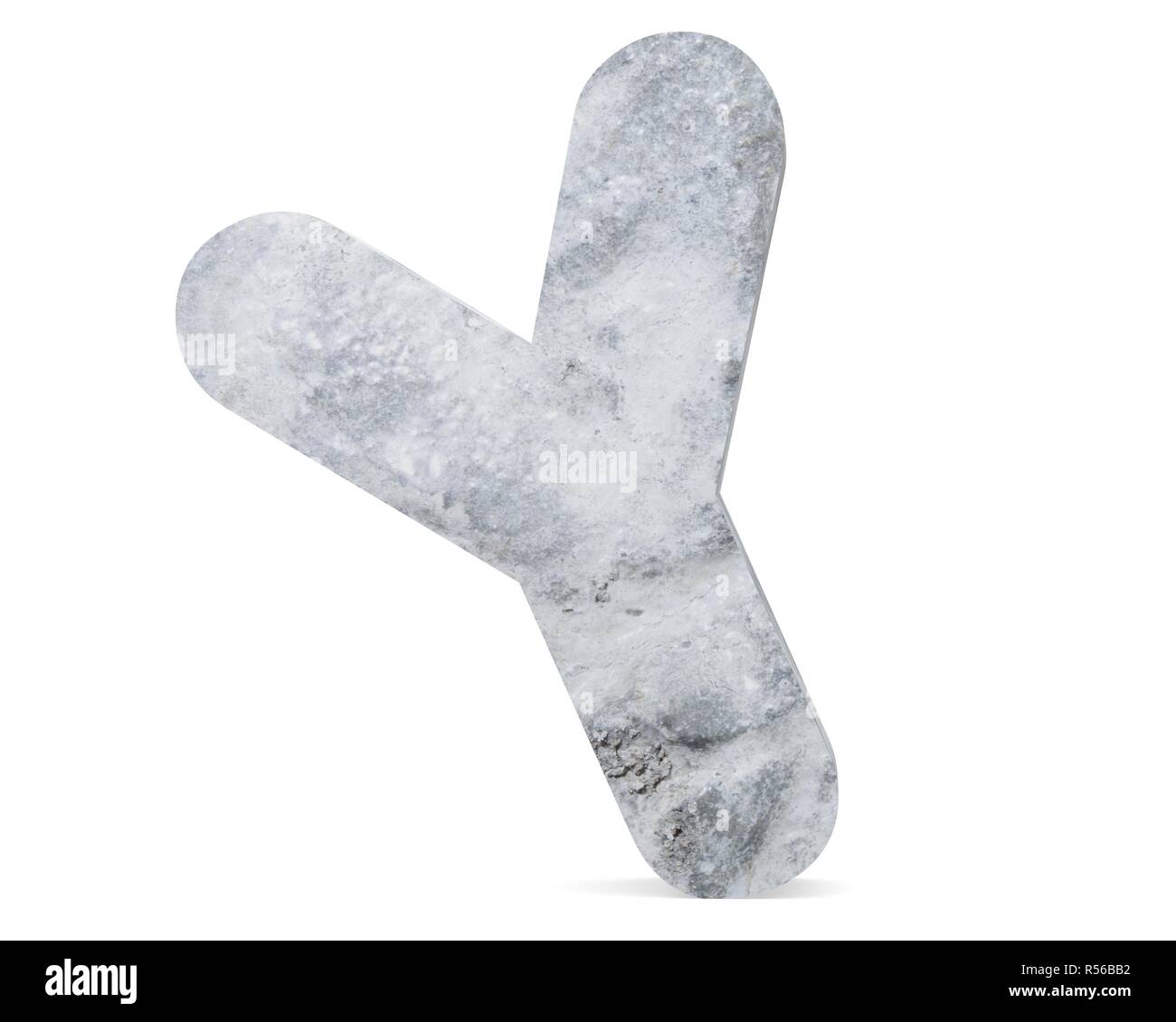 Concrete Capital Letter - Y isolated on white background . 3D render ...