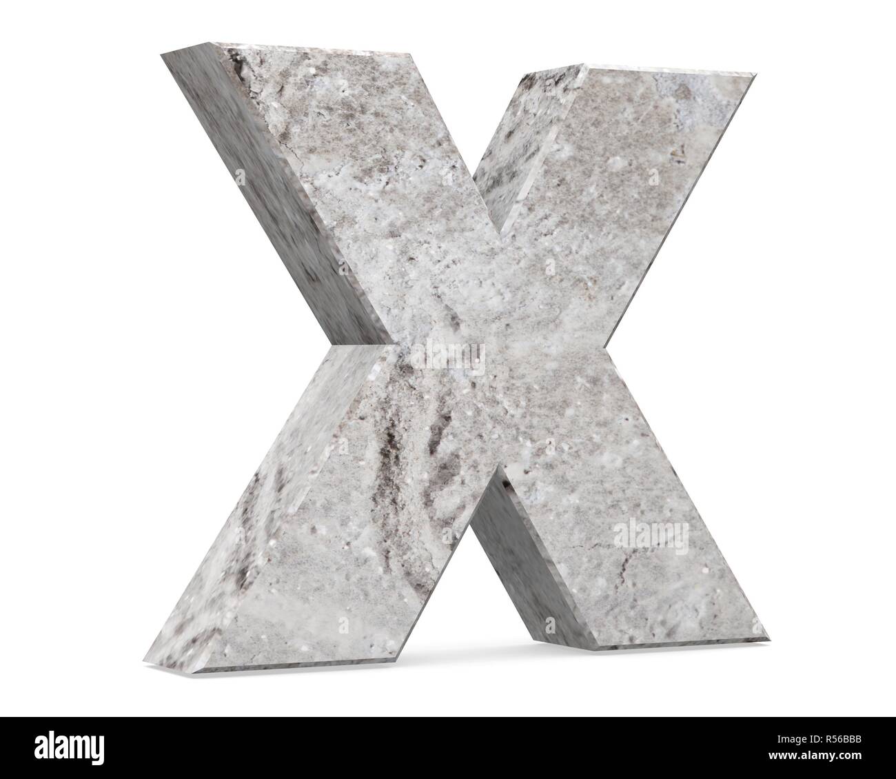 Concrete Capital Letter - X isolated on white background . 3D render ...