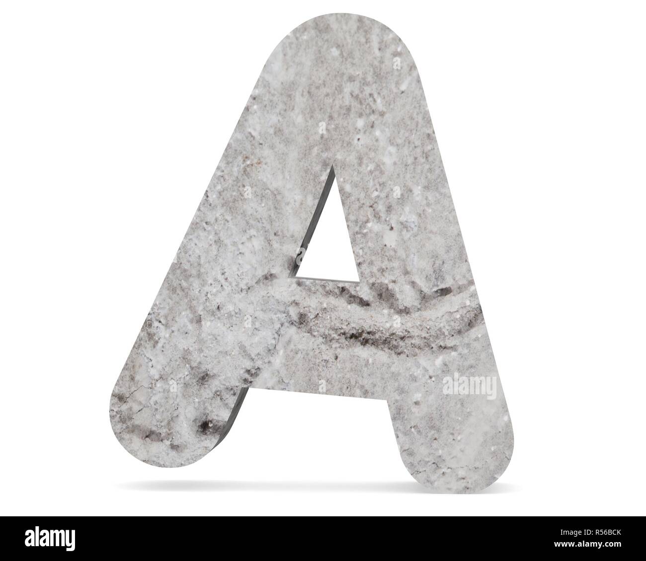 Concrete Capital Letter - A isolated on white background . 3D render ...