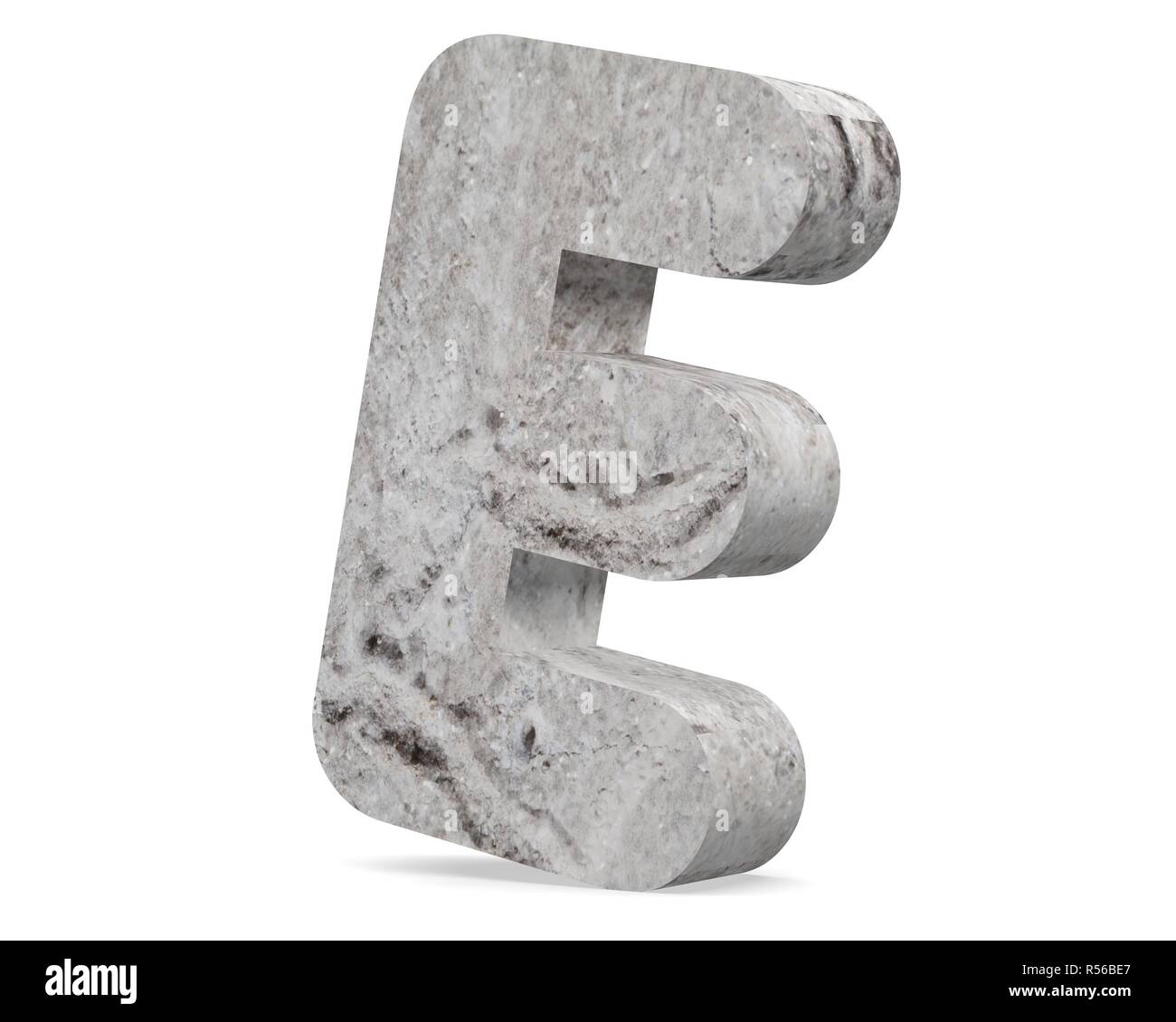 Concrete Capital Letter - E isolated on white background . 3D render ...