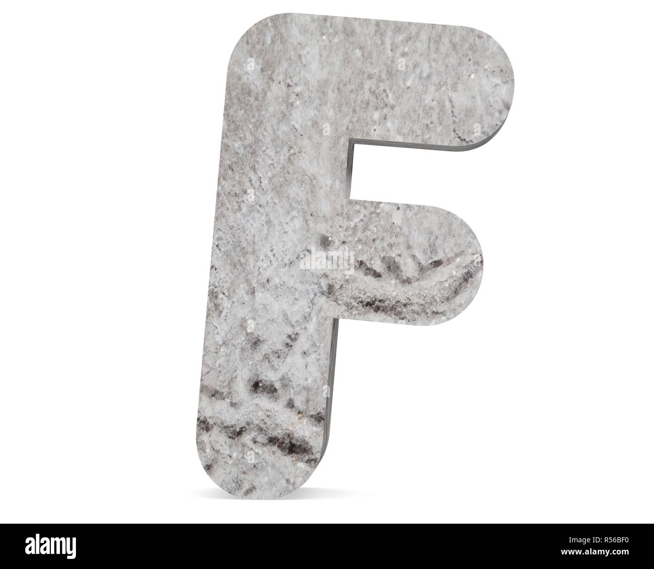 Concrete Capital Letter - F isolated on white background . 3D render ...