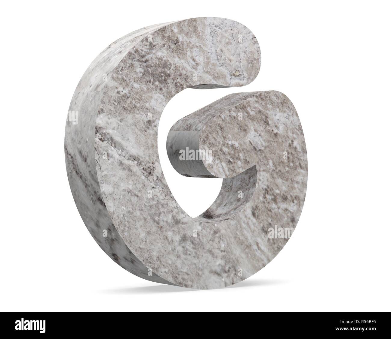 Concrete Capital Letter - G isolated on white background . 3D render ...