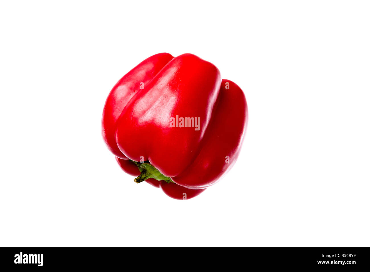 close-up view of fresh red bell pepper isolated on white Stock Photo ...