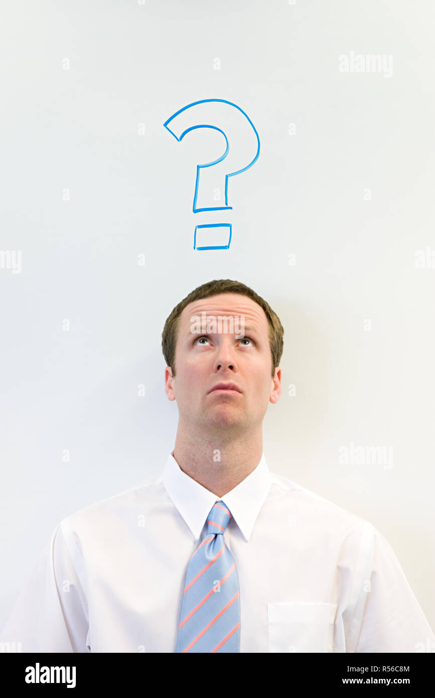 Man Question Mark Above Head High Resolution Stock Photography and ...