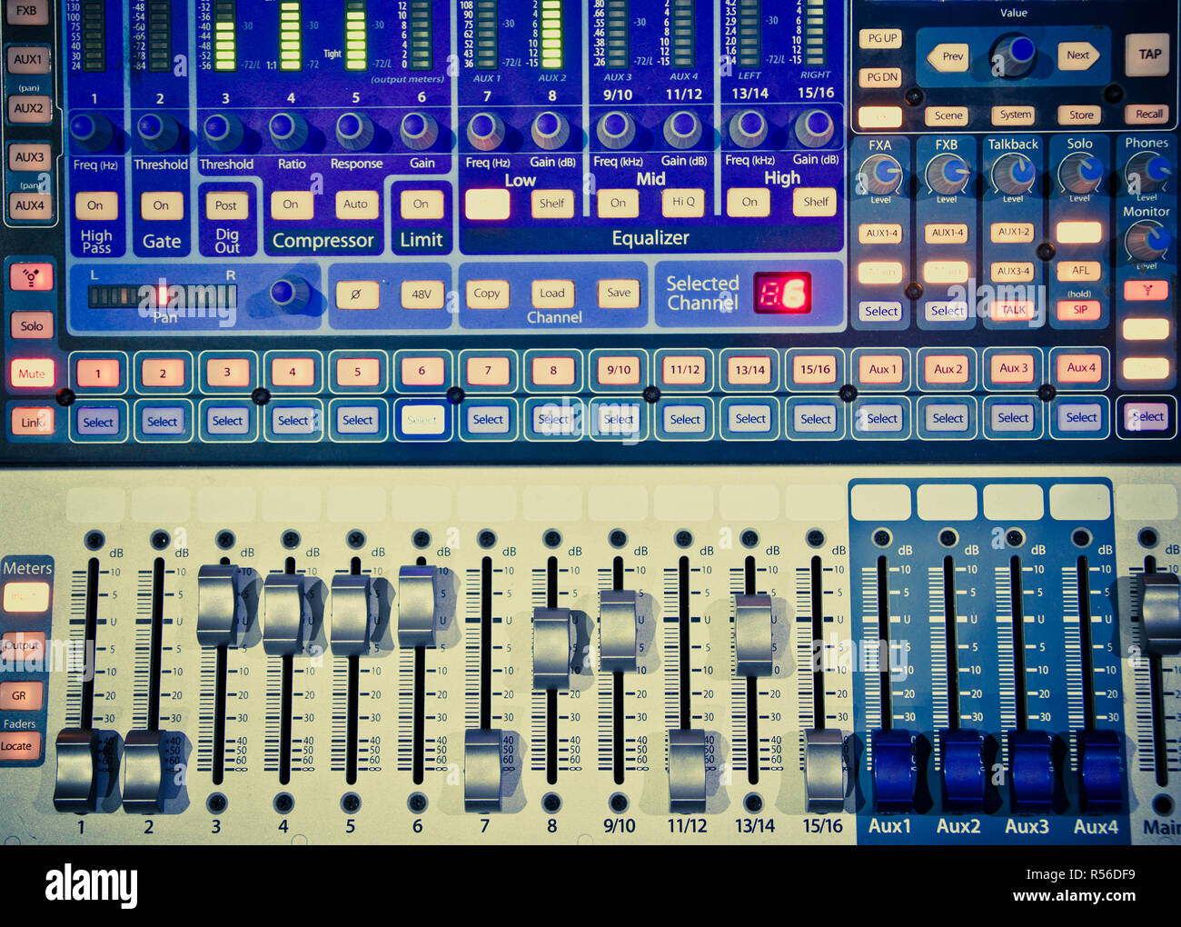 sound music mixer control panel Stock Photo - Alamy