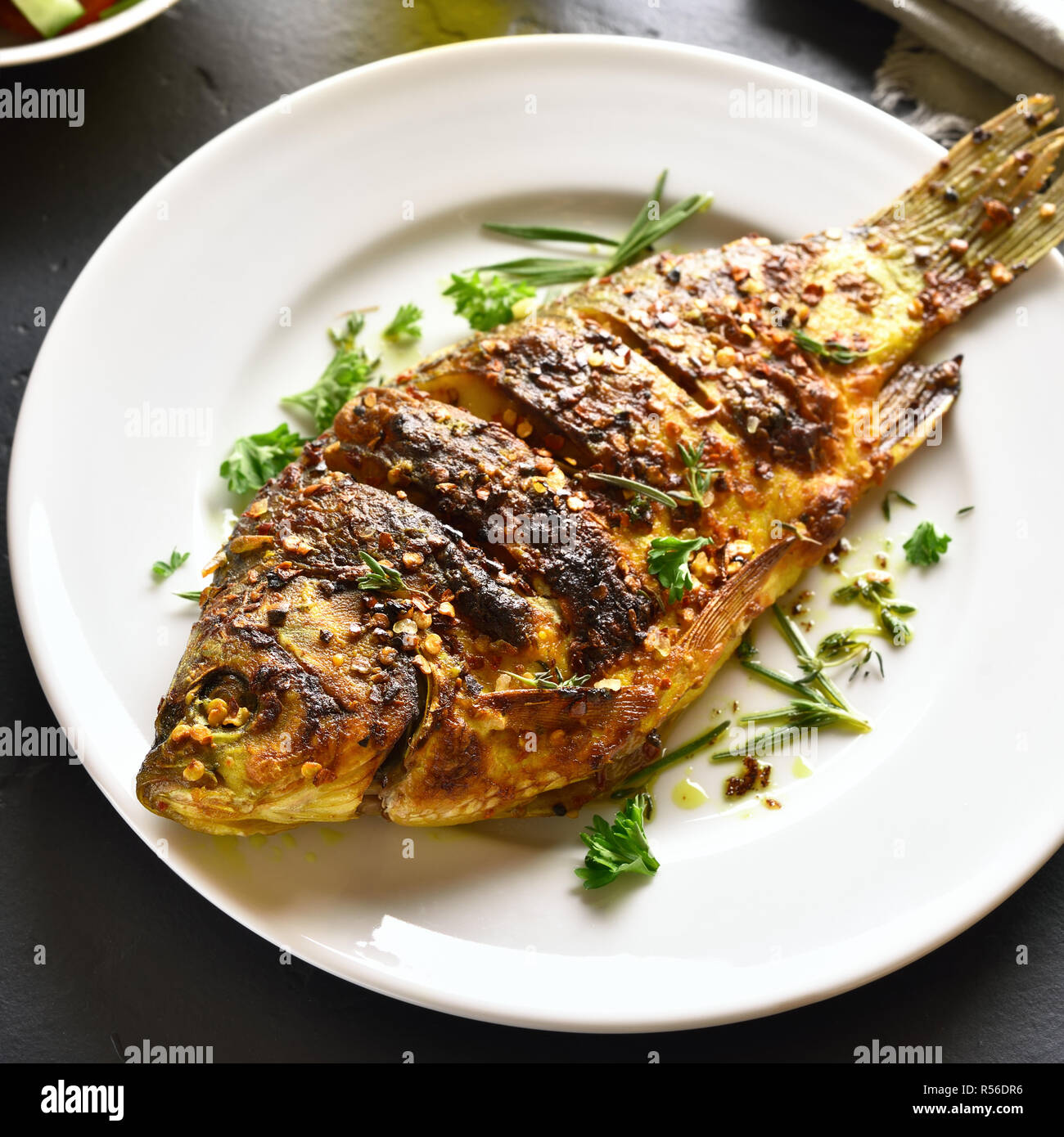 Fish on plate hi-res stock photography and images - Alamy