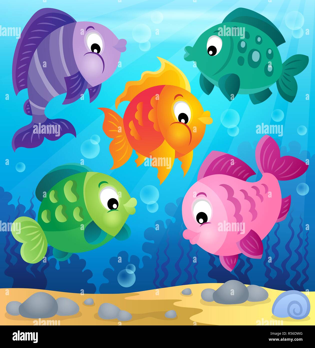 Stylized fishes theme image 6 Stock Photo - Alamy
