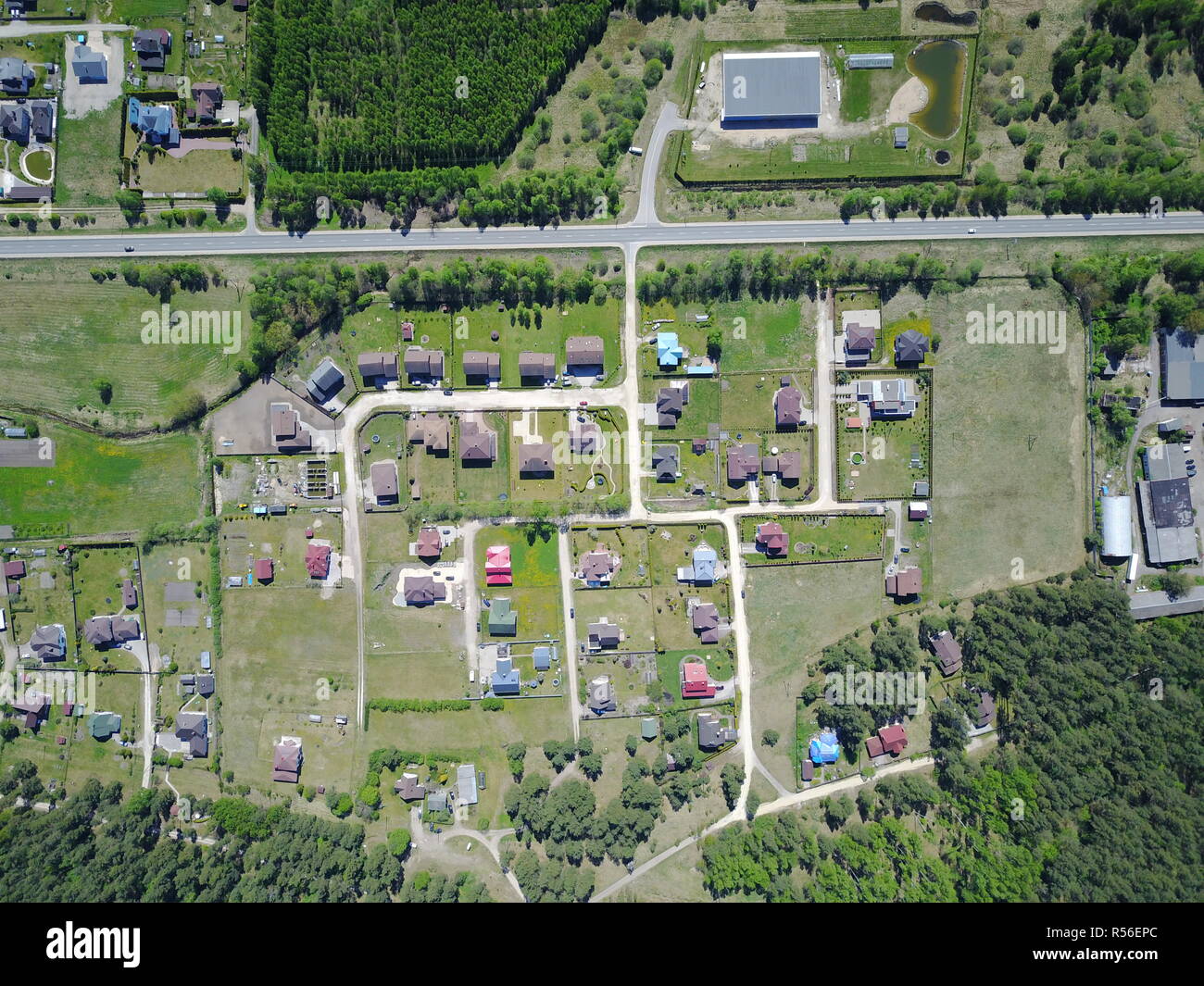Aerial view of countryside, drone top view Stock Photo - Alamy